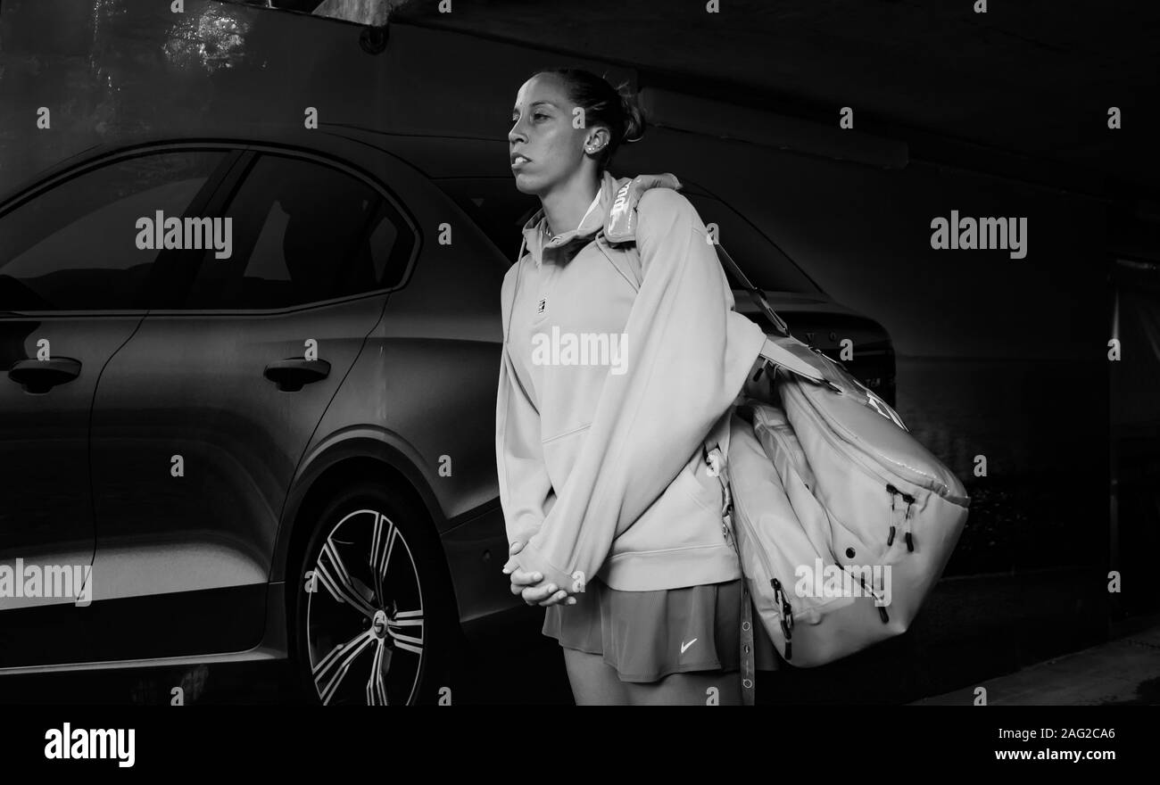 Madison Keys of the United States ahead of her second-round match at ...