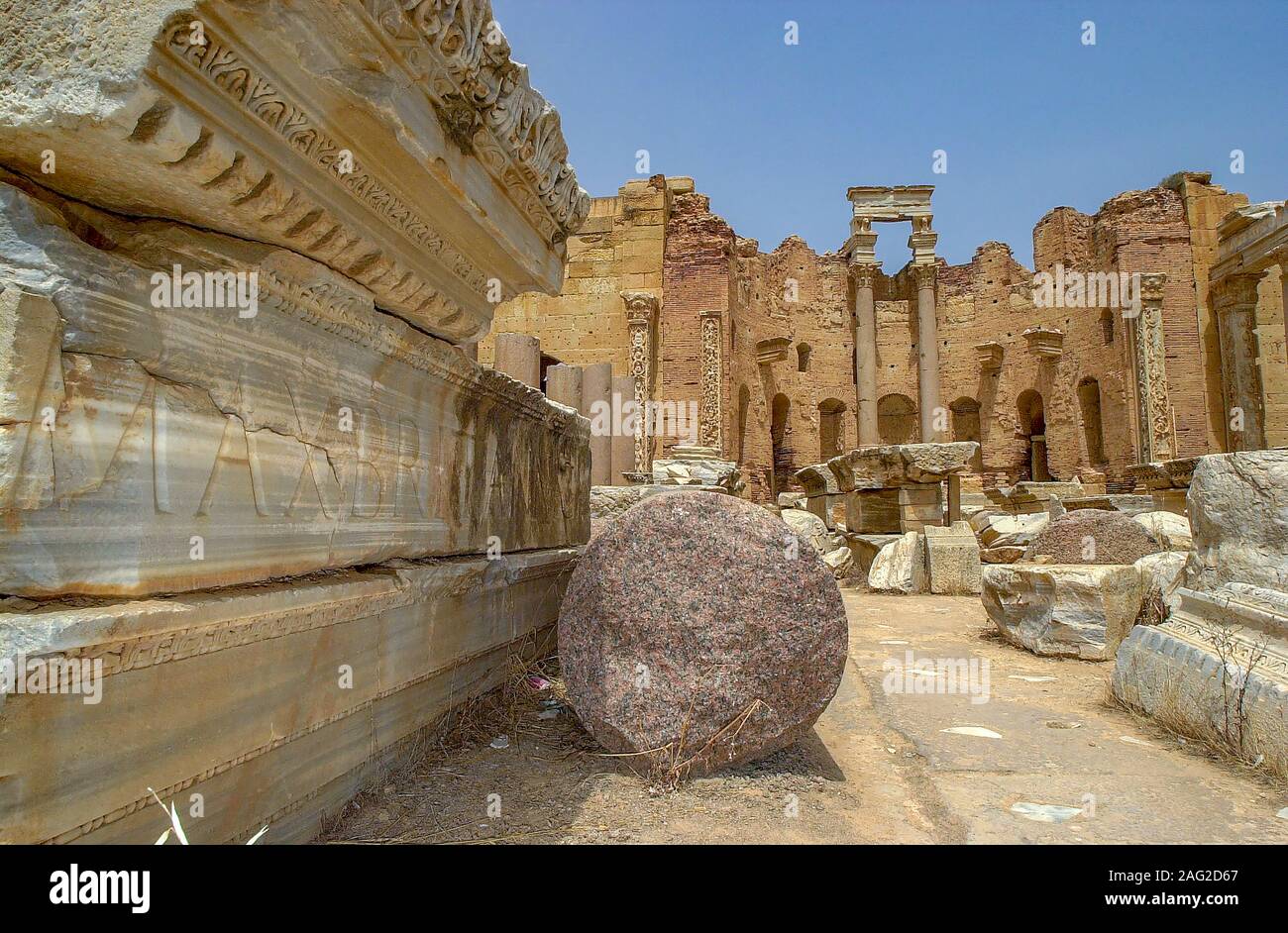 Leptis Magna Roman ruins, Libya, North Africa Stock Photo - Alamy