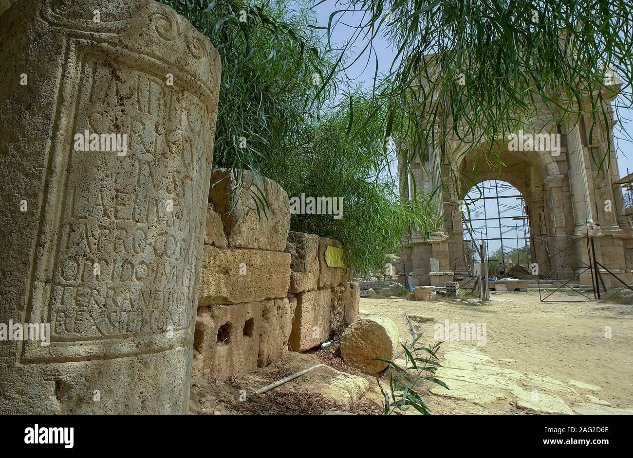 Leptis Magna Roman ruins, Libya, North Africa Stock Photo - Alamy