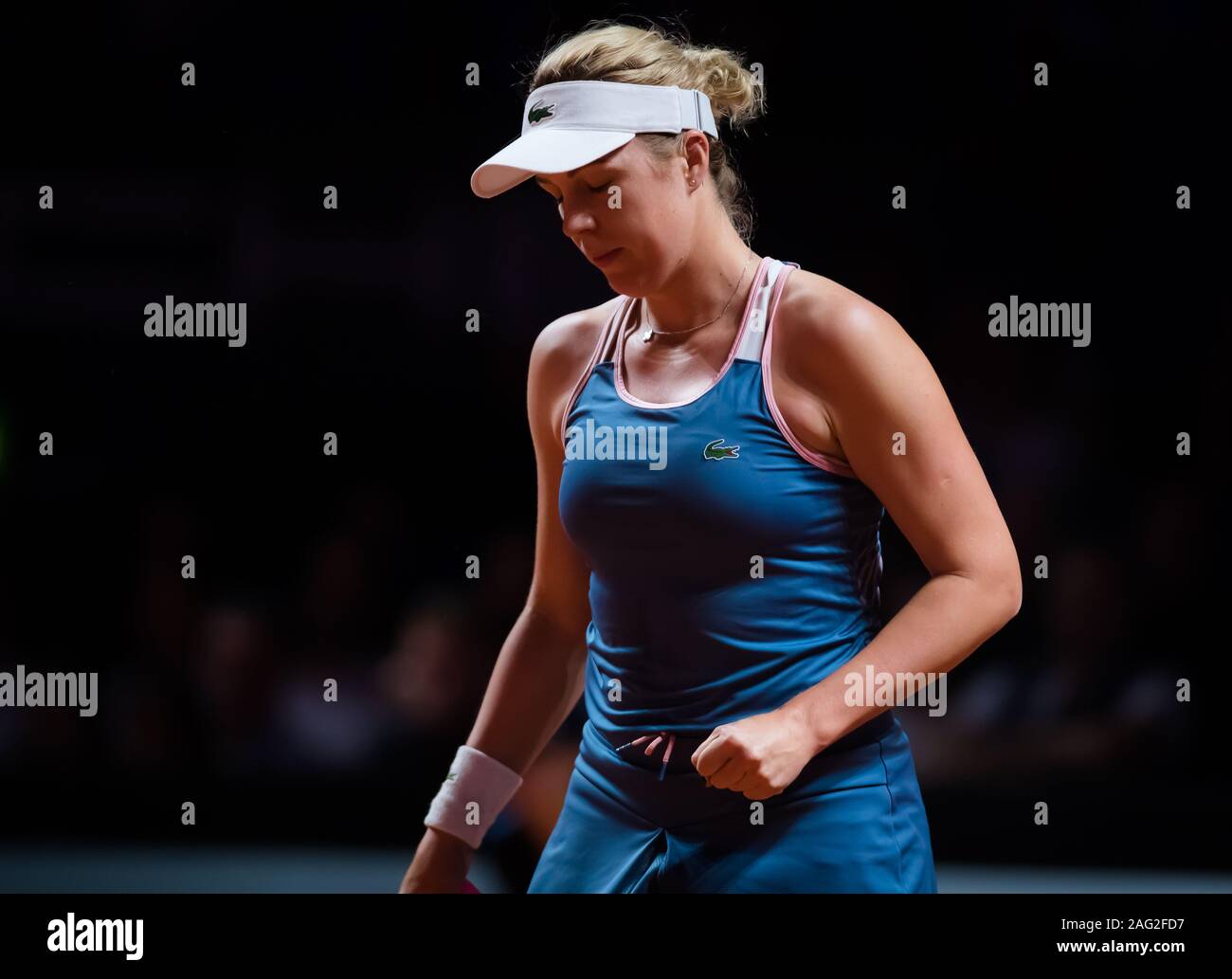 Anastasia Pavlyuchenkova of Russia in action during her first-round ...