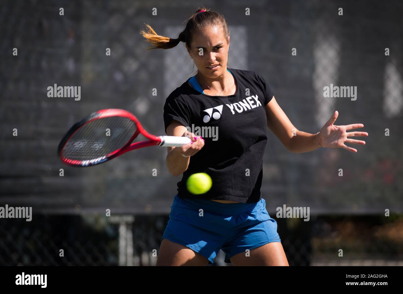 Monica Puig of Puerto Rico practices at the 2019 Volvo Car Open WTA ...