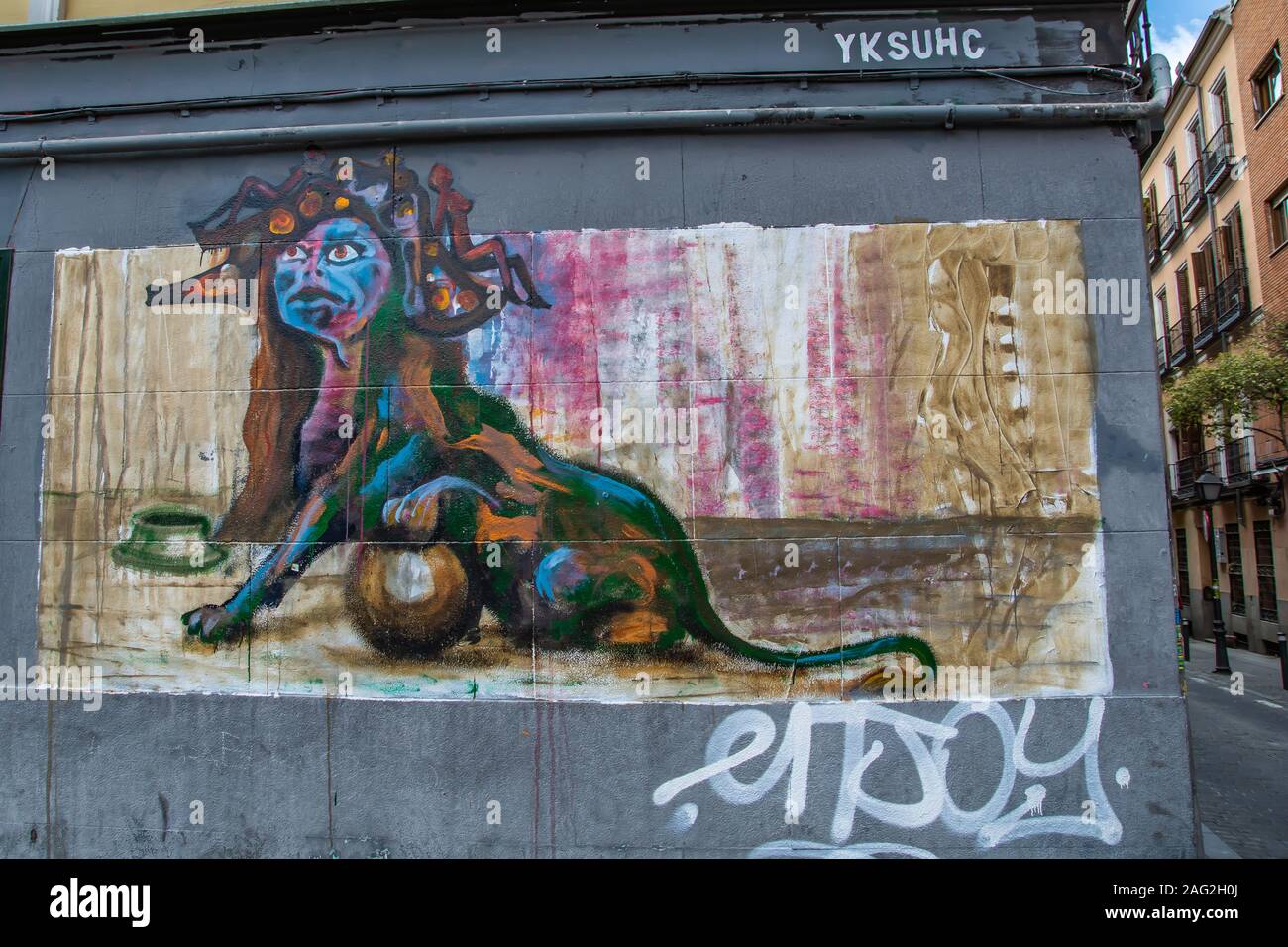 Madrid, the characteristic district of Malasana, a place frequented by ...