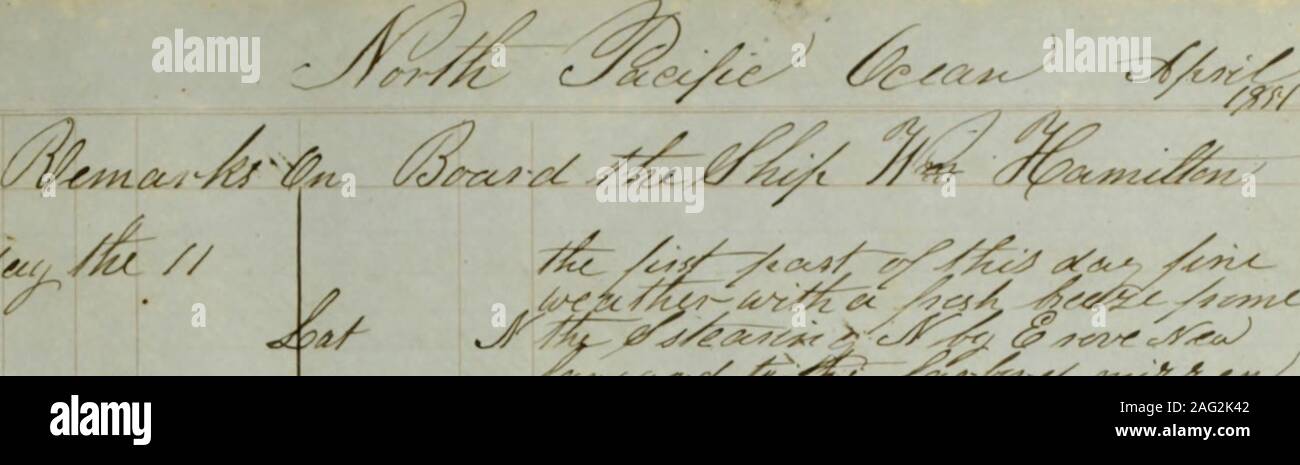 . [Logbook of the William Hamilton (Ship) of New Bedford, mastered by ...