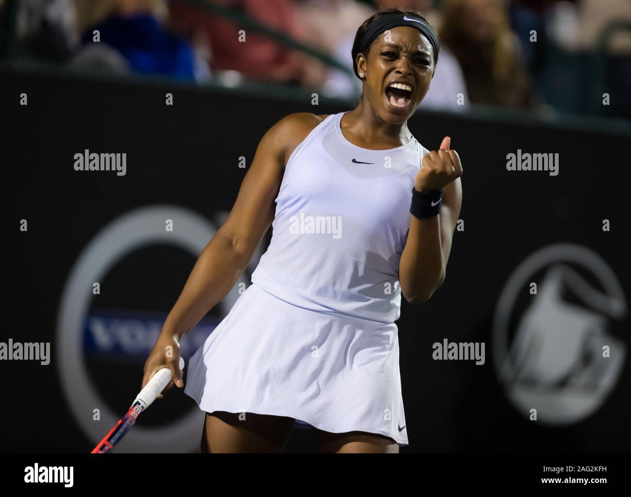 Sloane Stephens of the United States celebrates winning her third-round ...
