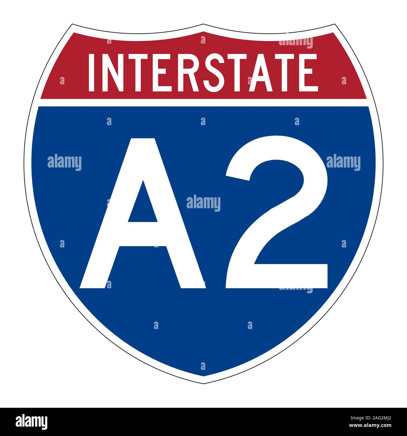 Interstate highway A2 in Alaska road sign Stock Photo - Alamy