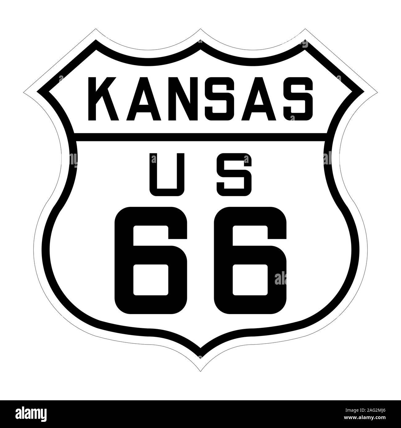 Kansas us route 66 sign Stock Photo - Alamy