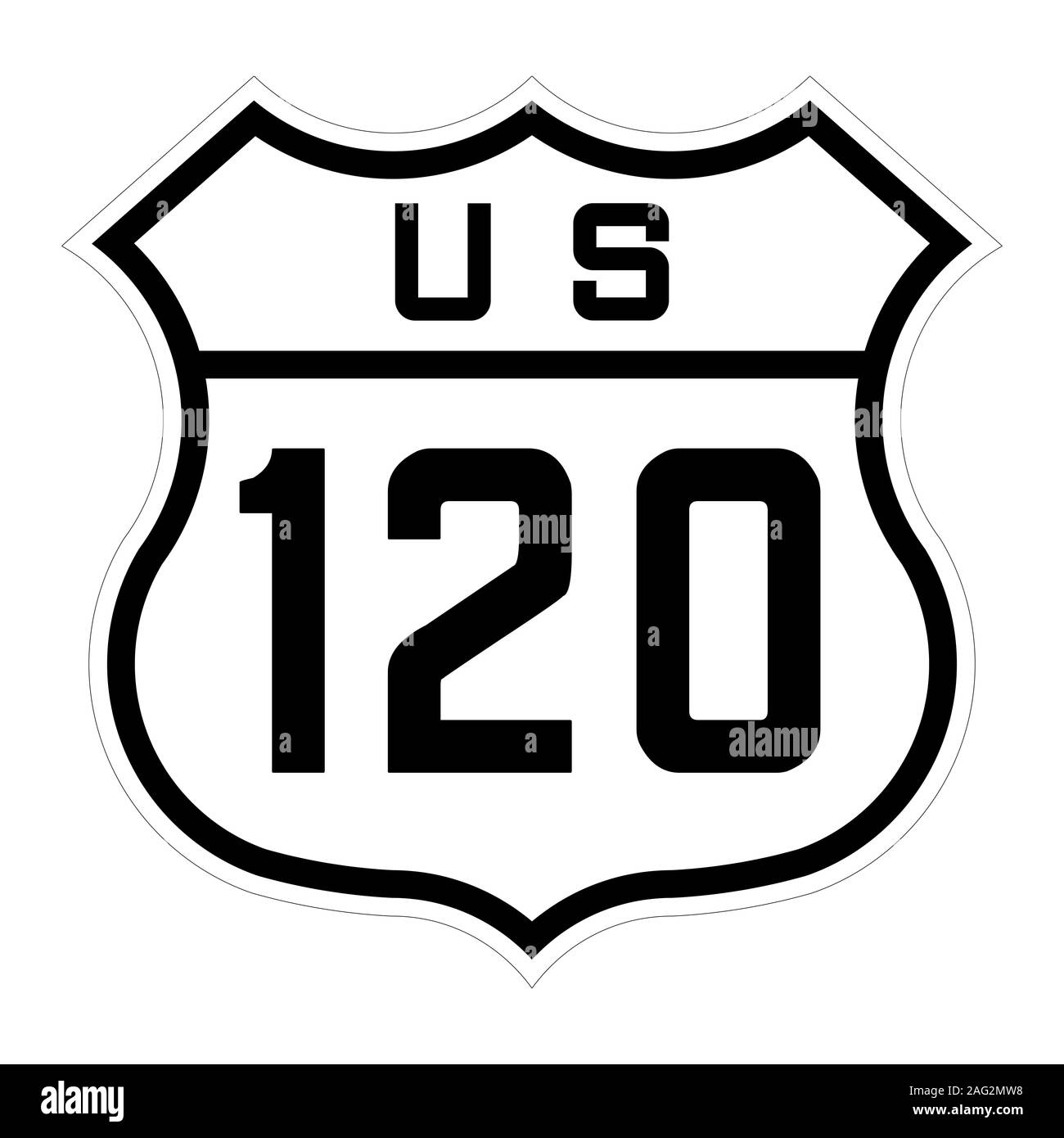 US route 120 sign Stock Photo - Alamy