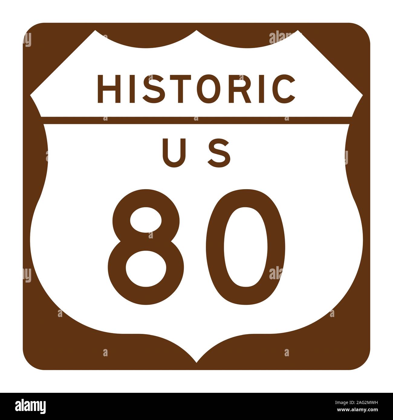 Historic US route 80 sign Stock Photo - Alamy