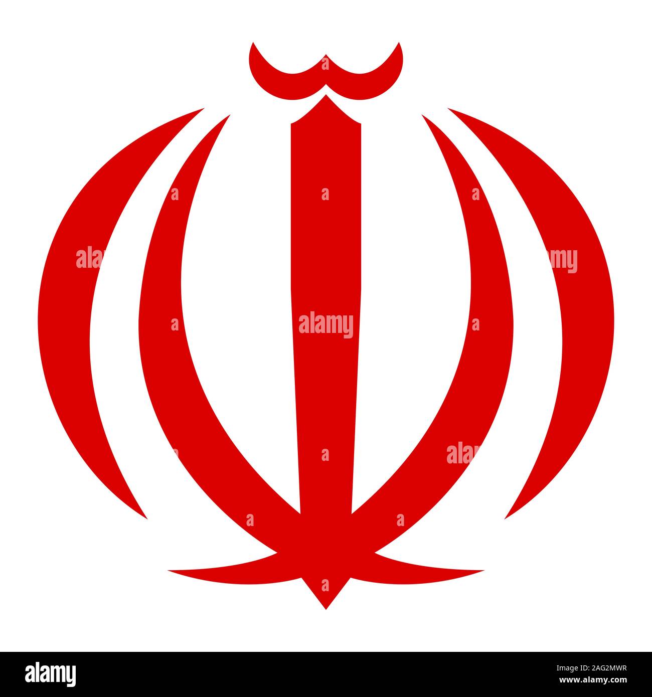 Red emblem of Iran Stock Photo - Alamy