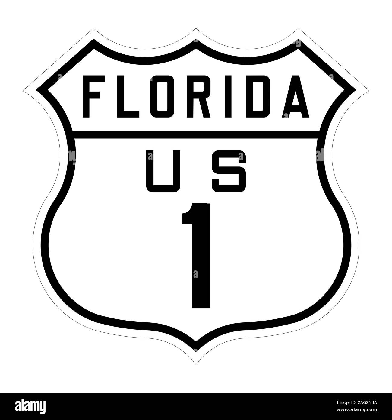 Florida us route 1 sign Stock Photo - Alamy
