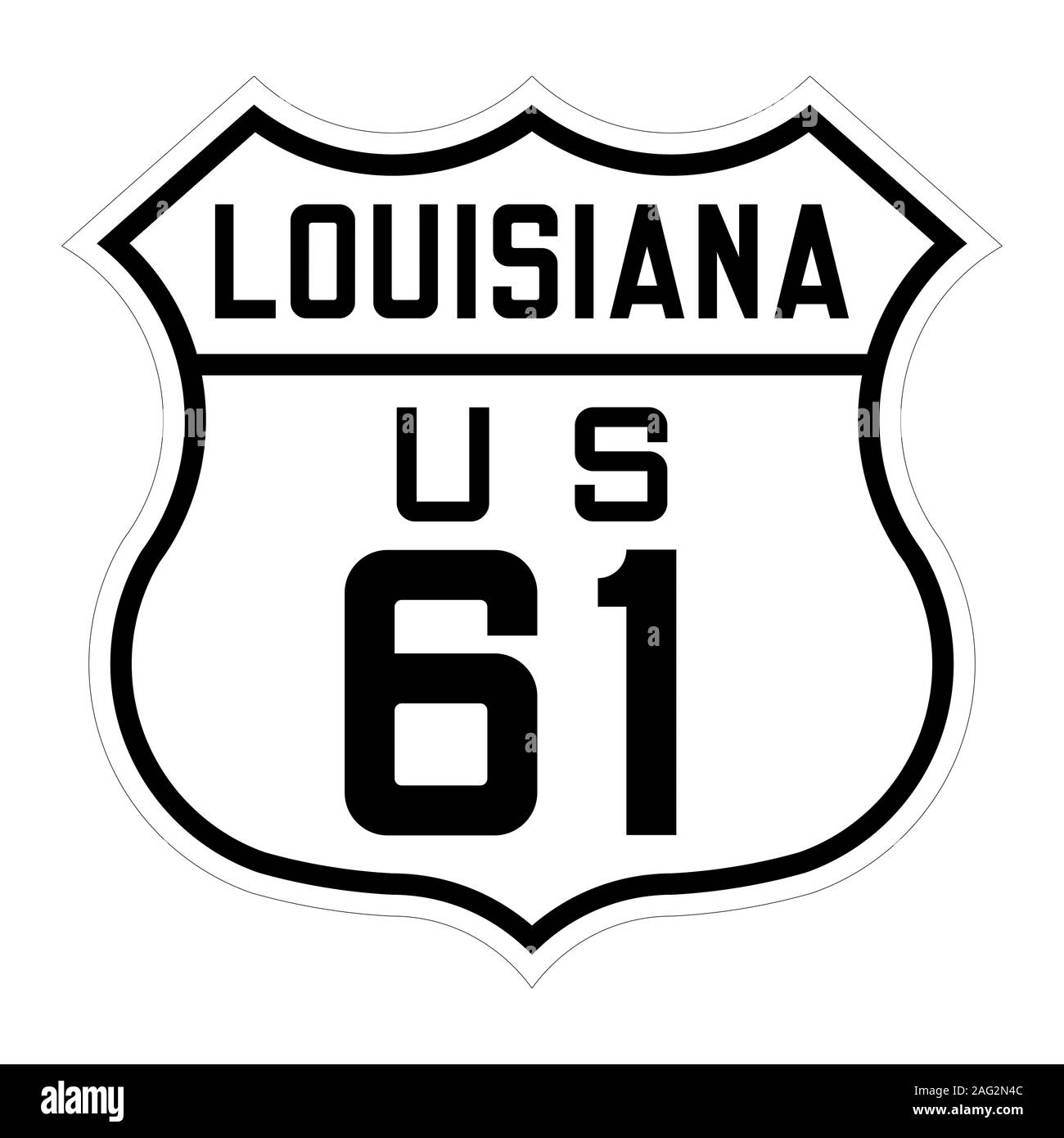 Louisiana us route 61 sign Stock Photo - Alamy
