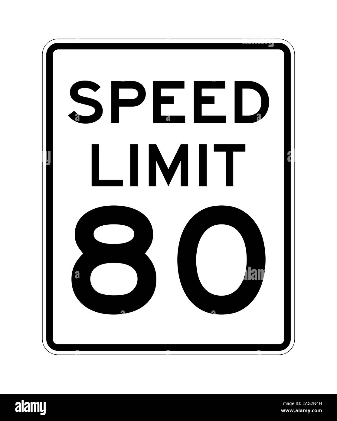 Speed limit 80 road sign in USA Stock Photo - Alamy