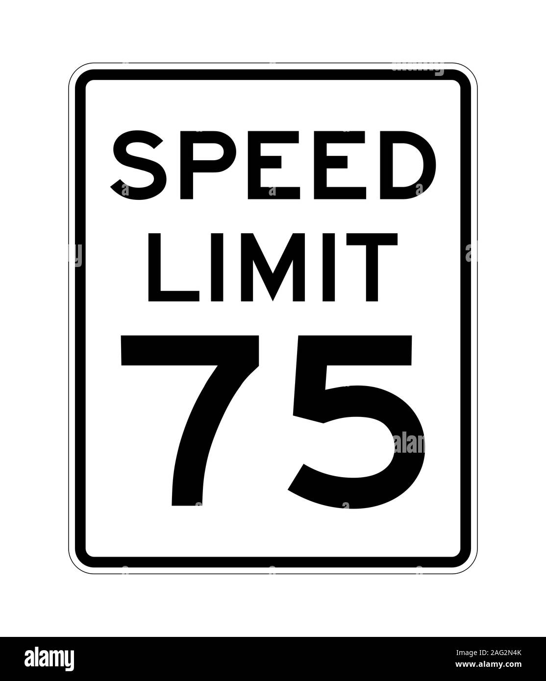 Speed limit sign 75 hi-res stock photography and images - Alamy