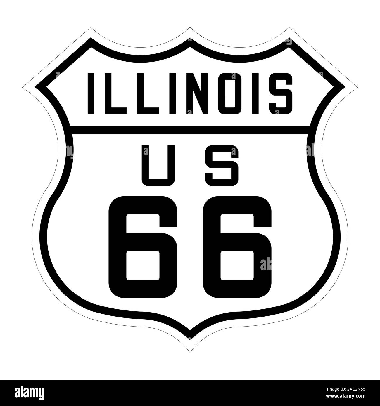 Illinois us route 66 sign Stock Photo - Alamy