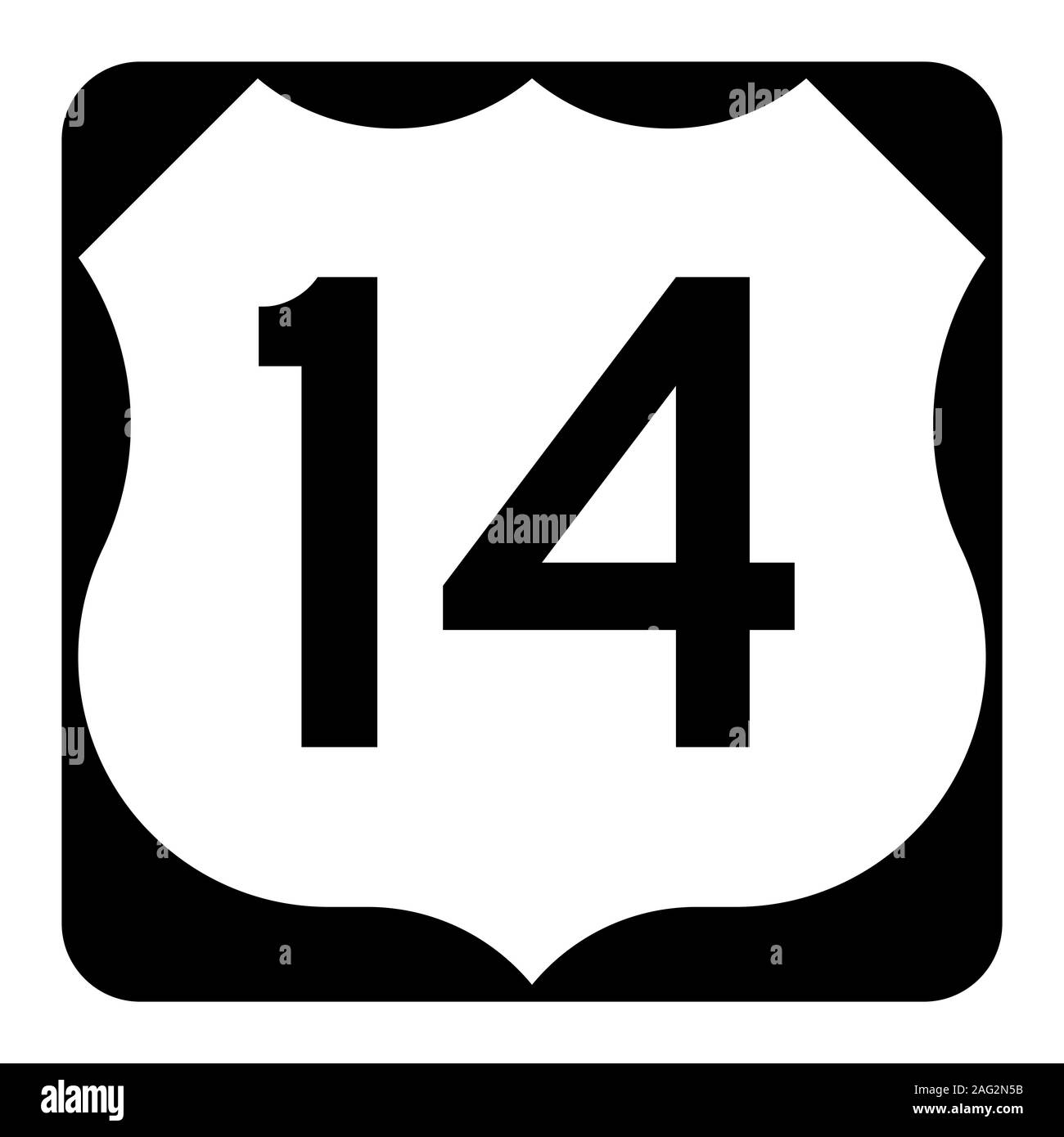 US route 14 sign Stock Photo - Alamy