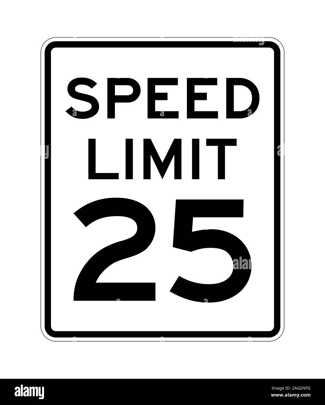 Speed limit 25 road sign in USA Stock Photo - Alamy