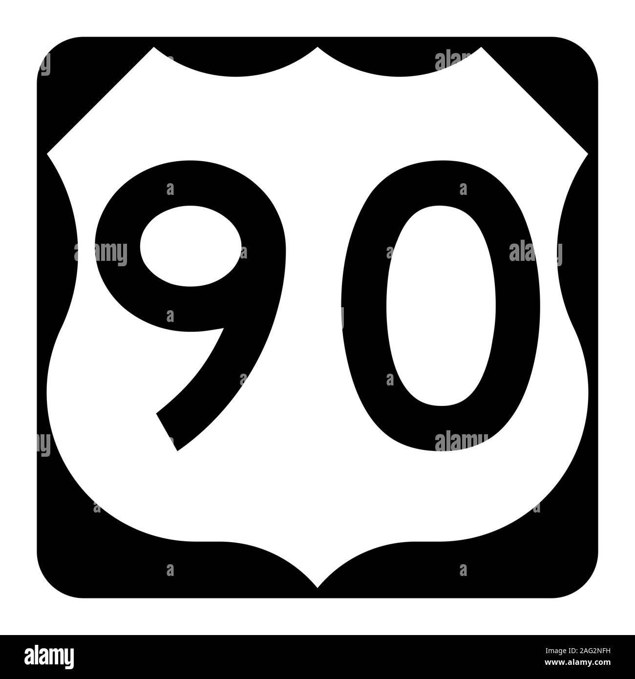 US route 90 sign Stock Photo - Alamy