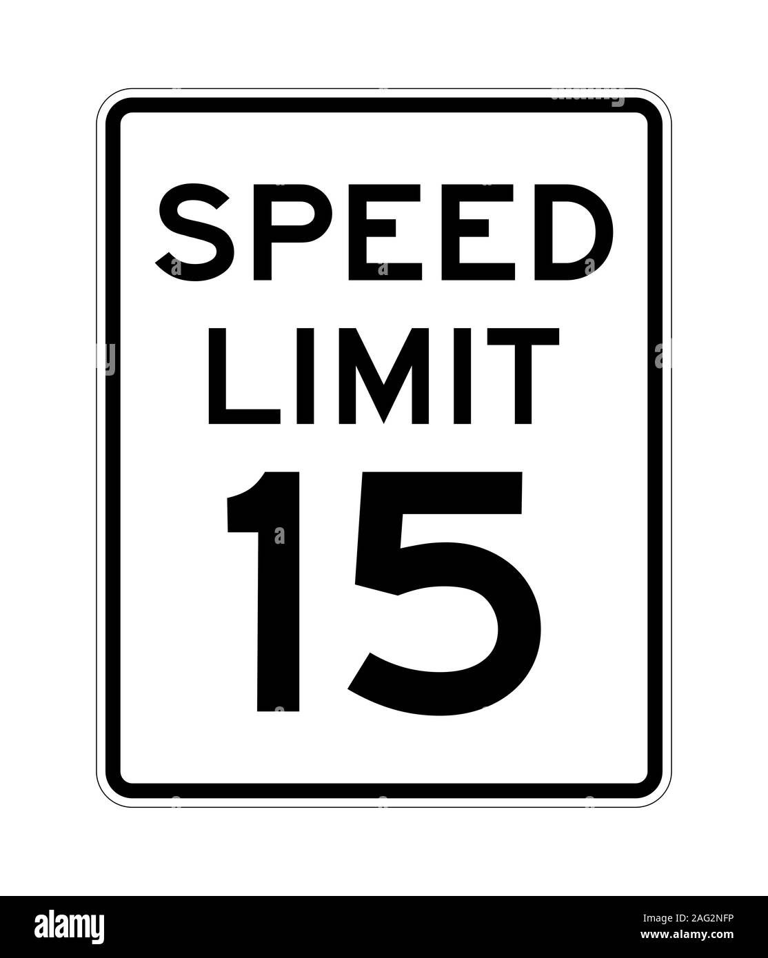 Speed limit 15 road sign in USA Stock Photo - Alamy