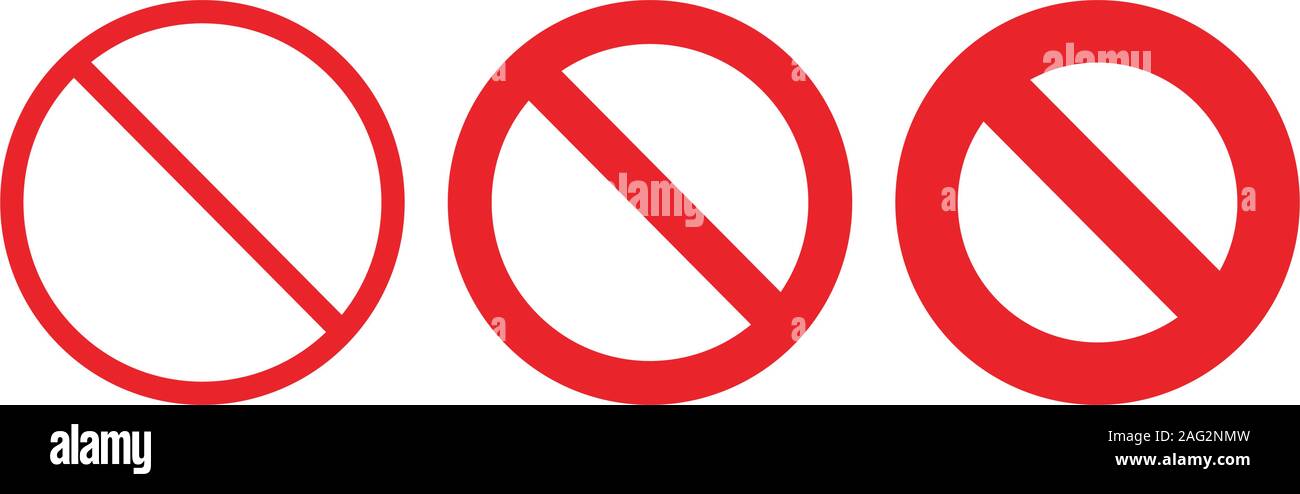empty ban sign, prohibited not allowed red sign set, Stock Vector ...