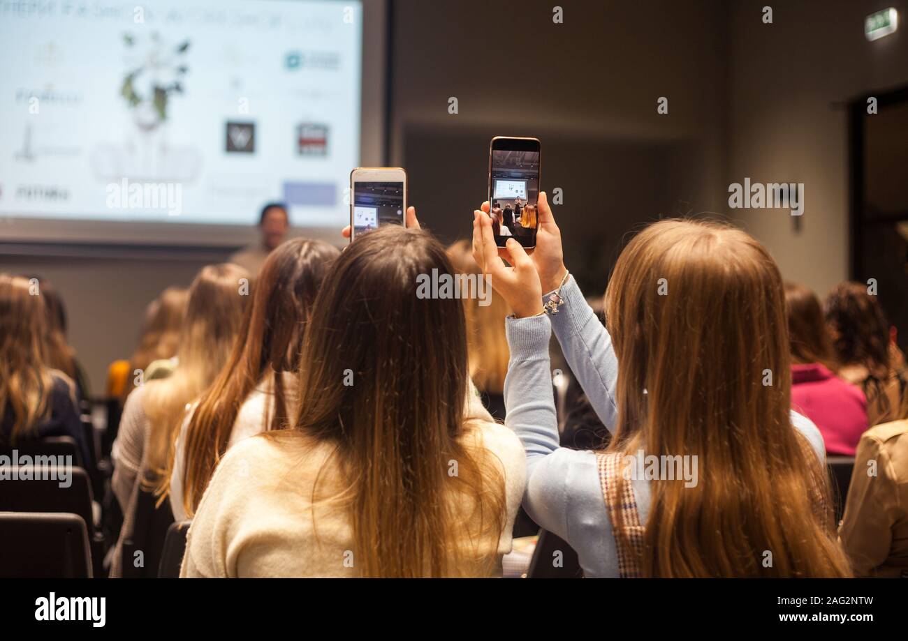 Filming speaker hi-res stock photography and images - Alamy