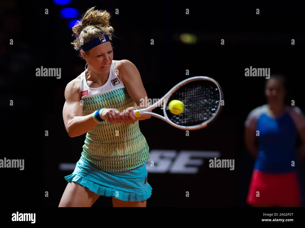 Laura Siegemund of Germany in action during her first-round match at ...
