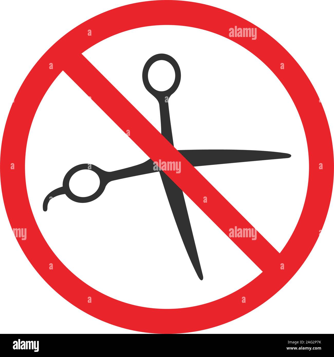 No scissors ban sign, Forbidden to make cuts, Red prohibition sign ...