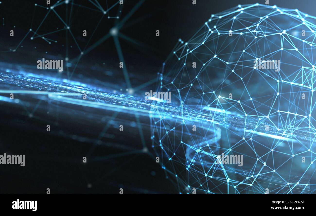 Abstract blue internet background with optical fiber light Stock Photo ...