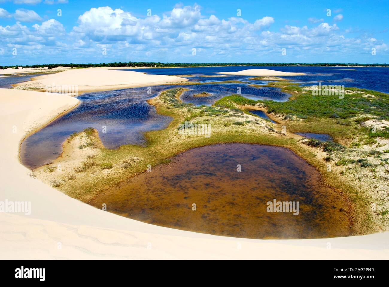 Sand Dunes ans Lagoons in Lencois Maranhenses National Park, Brazil ...