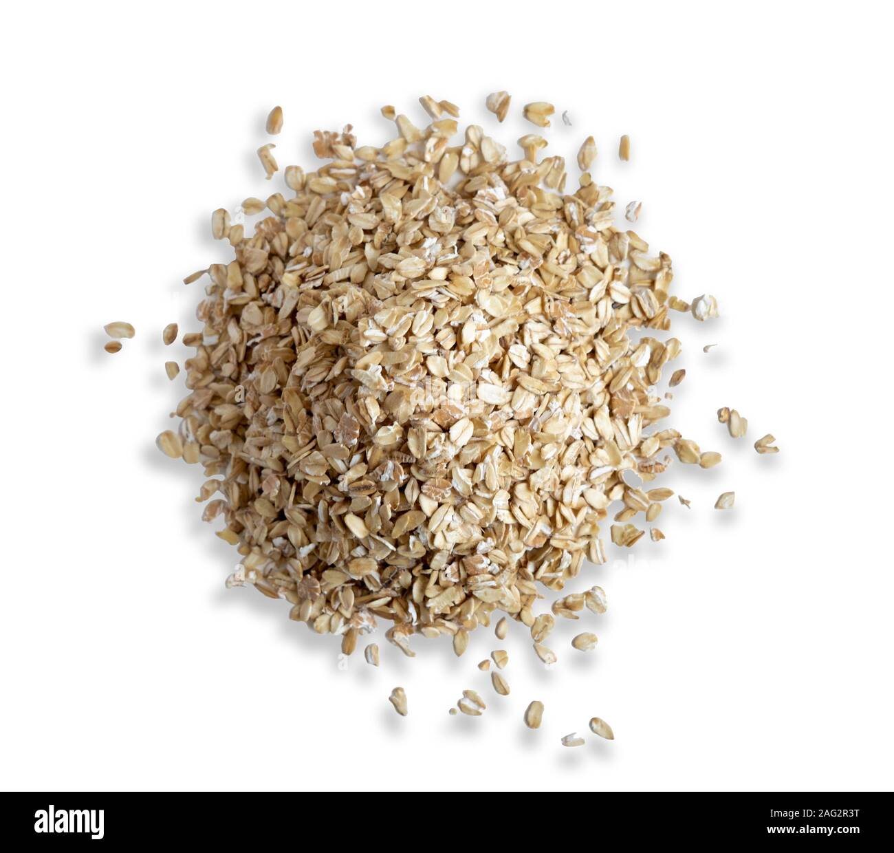 Oatmeal slide isolated on white background. Photo oatmeal view from the ...