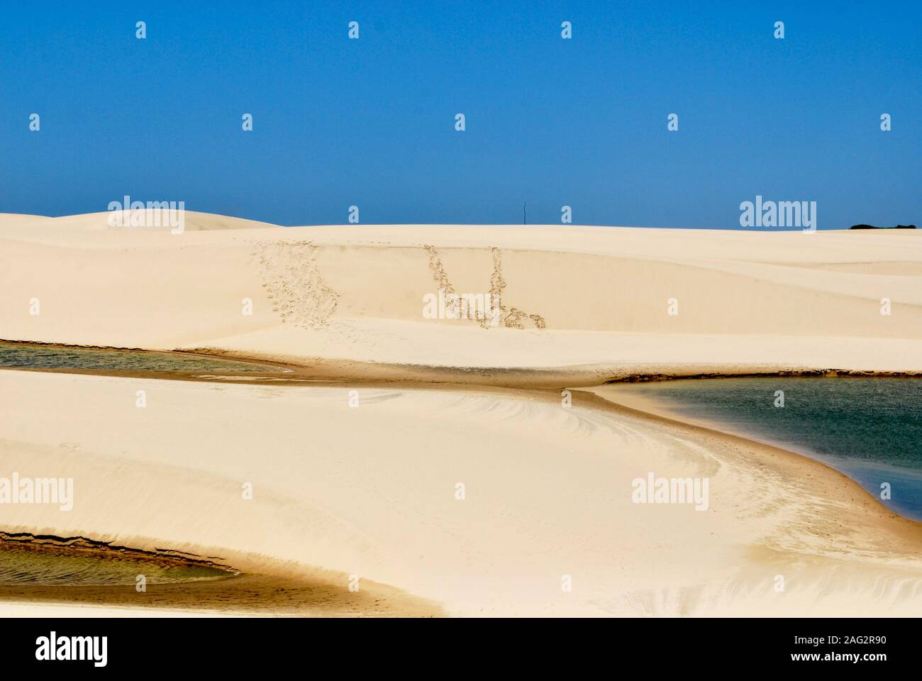 Sand Dunes ans Lagoons in Lencois Maranhenses National Park, Brazil ...