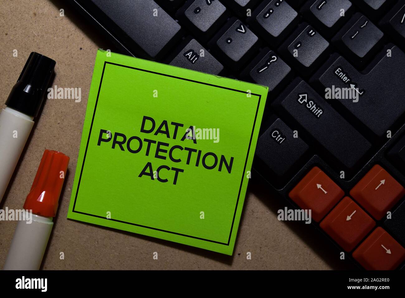 Data Protection Act write on sticky notes isolated on Office Desk Stock ...