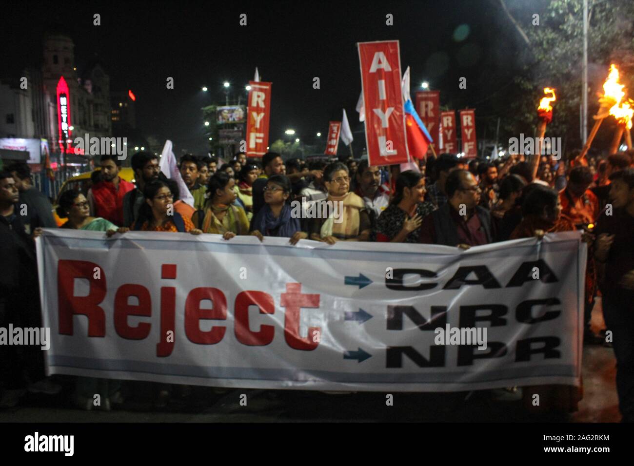 Torch march left youth protesting against CAB, CAA and NRC from ...