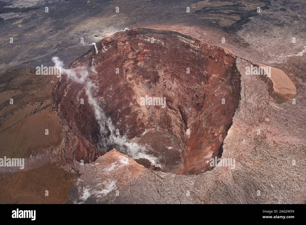 Aerial view of one of the volcanos in Hawaii Stock Photo - Alamy