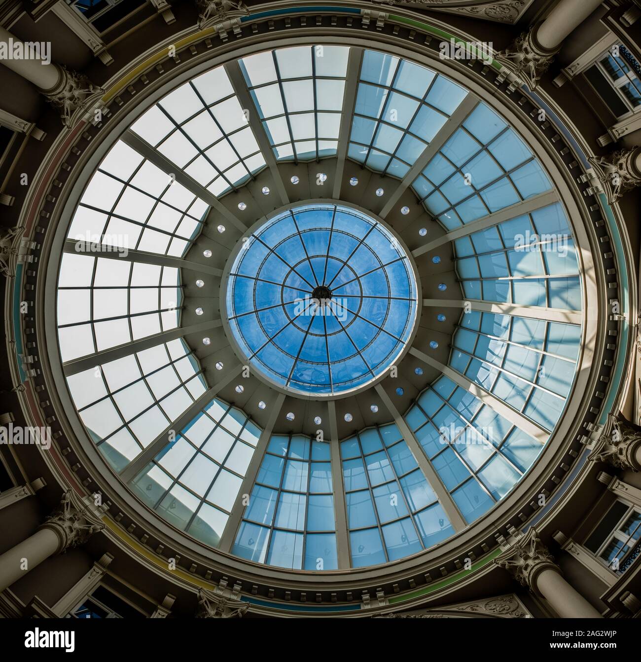 round glass ceiling of the passage in the Haque Holland Stock Photo - Alamy