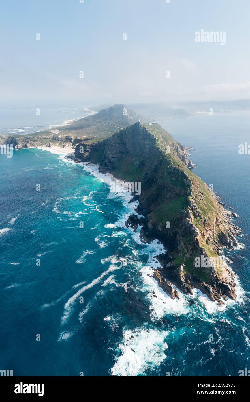 Cape Point (South Africa) aerial view shot from a helicopter Stock ...