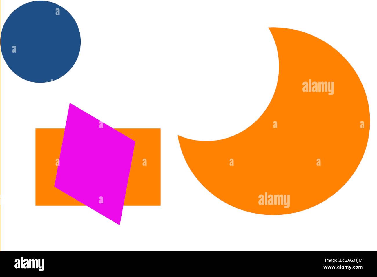 Vector of irregular shapes and colors circle rectangle half moon and ...