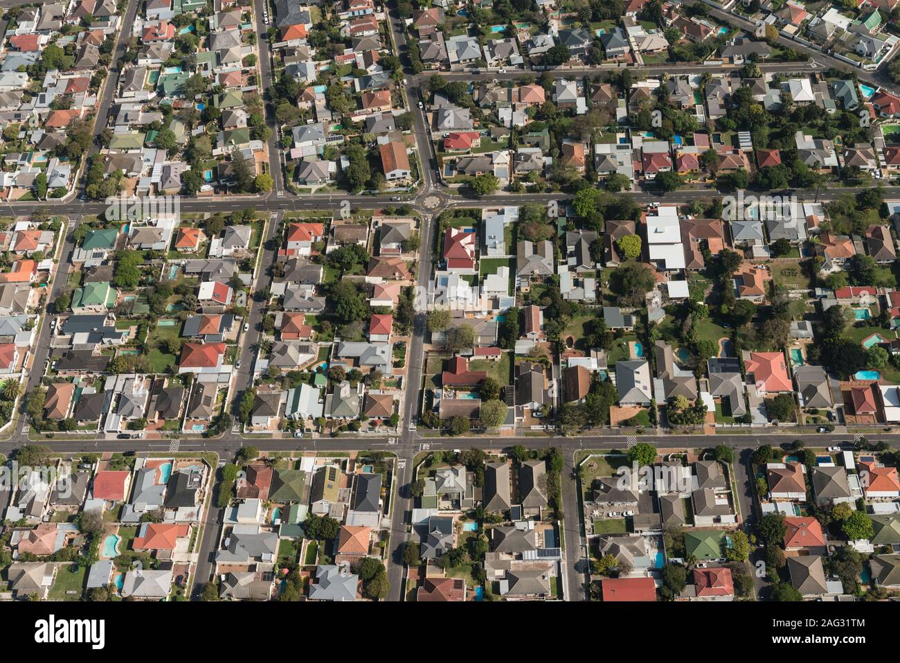 Cape Town (suburb) aerial view shot from a helicopter Stock Photo - Alamy