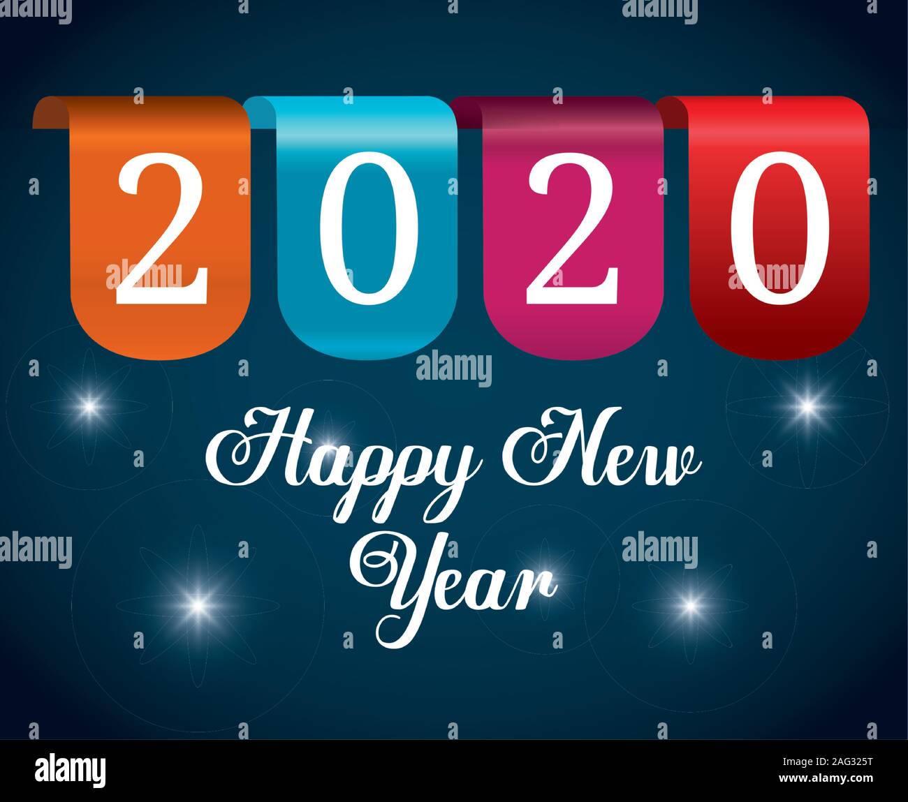 Happy new year 2020 and banner pennant design, Welcome celebrate ...