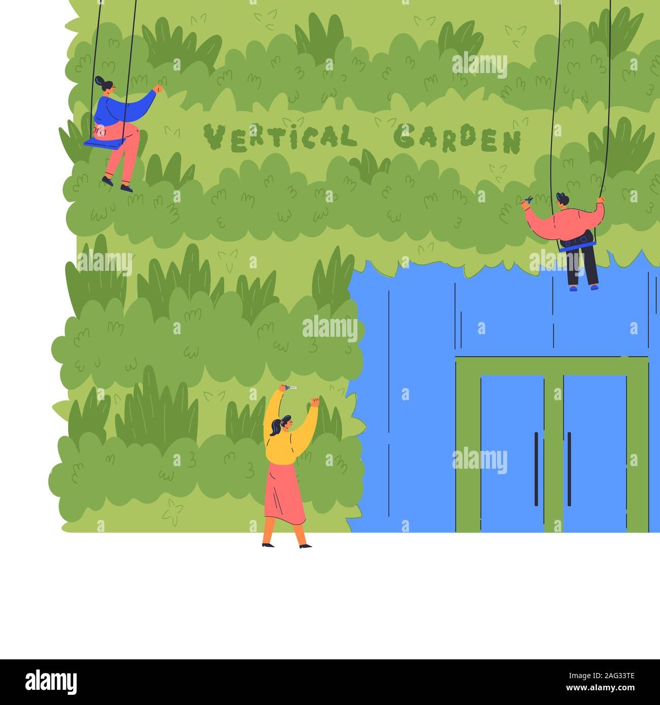 Vertical garden greenery wall Stock Vector Images - Alamy