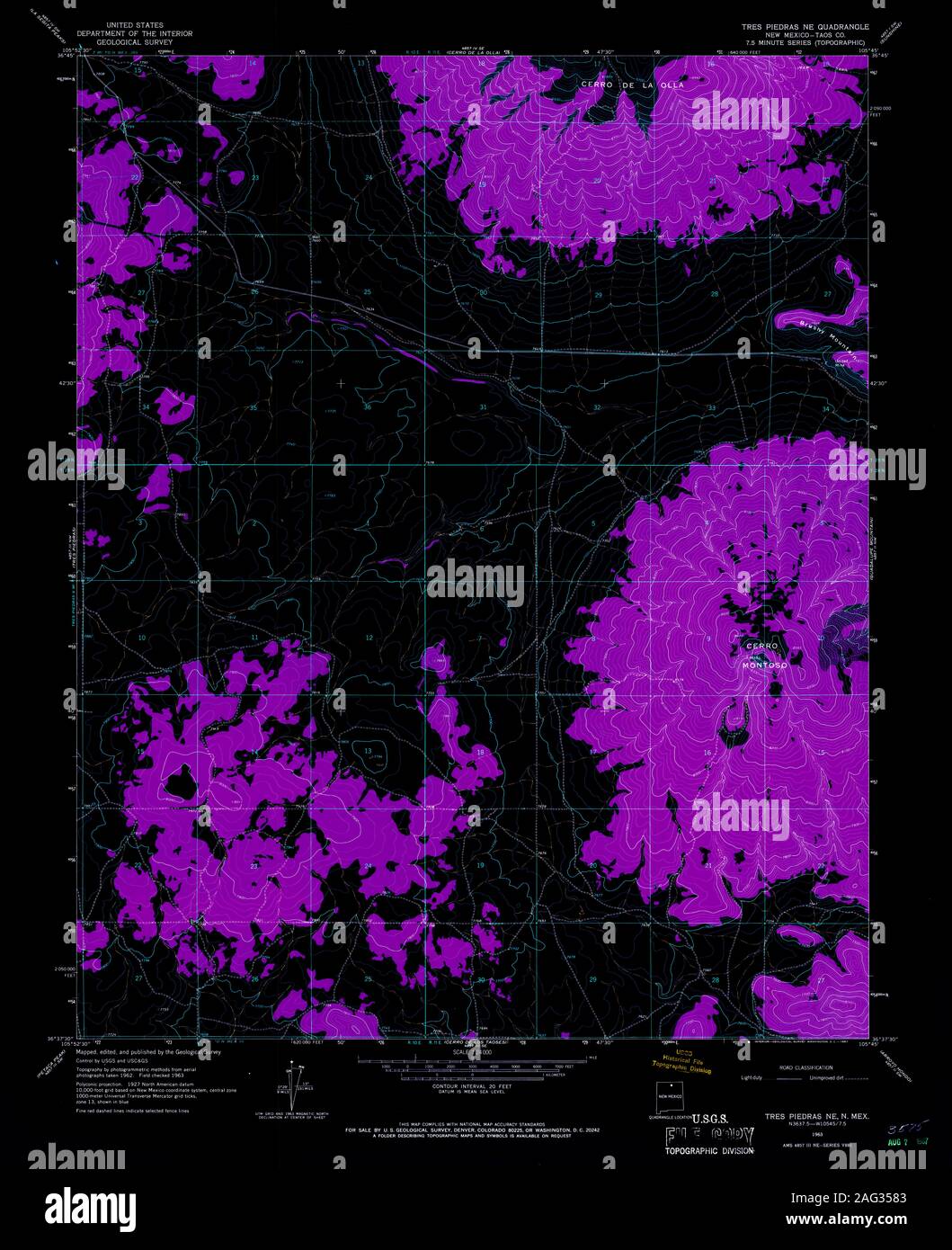 Map of tres piedras hi-res stock photography and images - Alamy