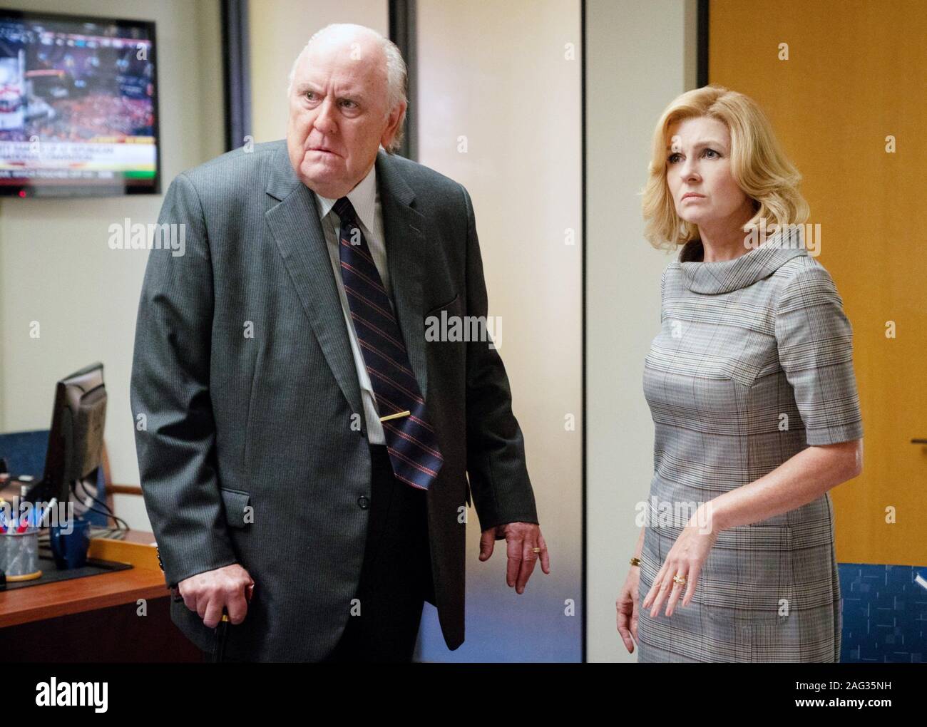 BOMBSHELL, from left: John Lithgow as Roger Ailes, Connie Britton as ...