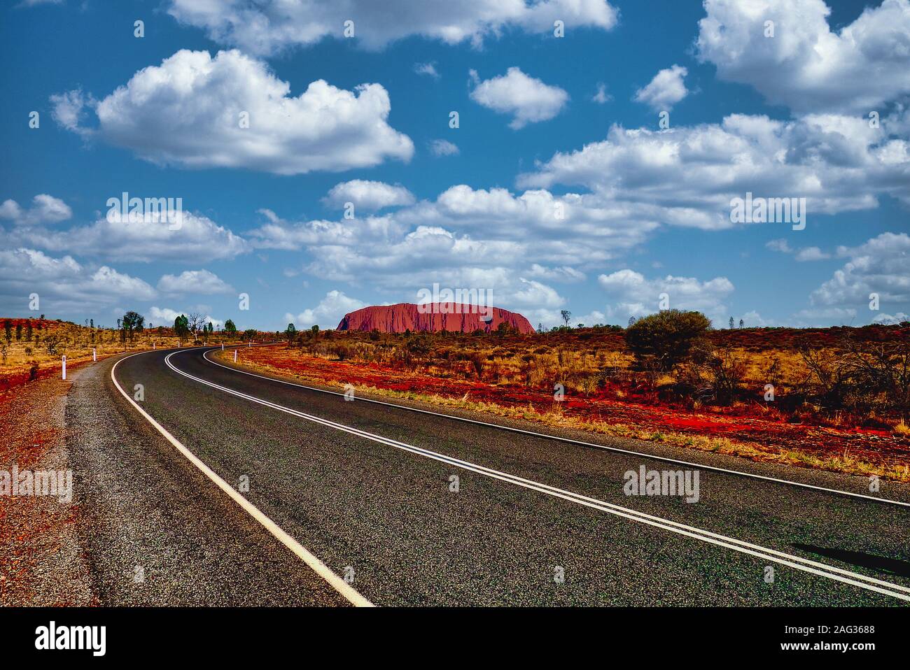 Point of view of car driving in the Australian desert. Driver's ...