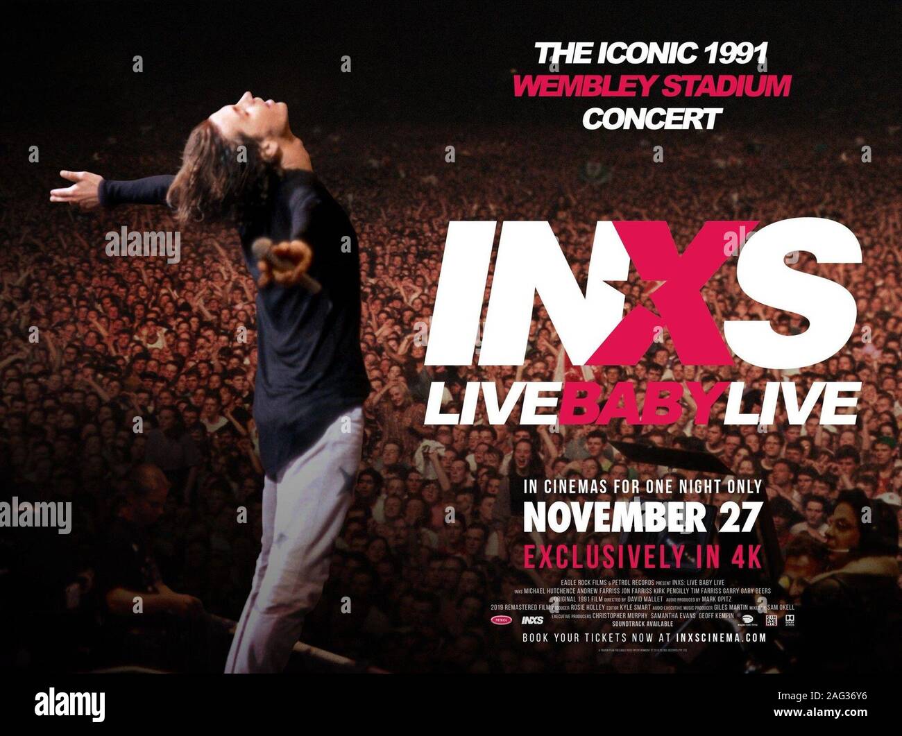 INXS: LIVE BABY LIVE, British poster, Michael Hutchence of INXS in ...