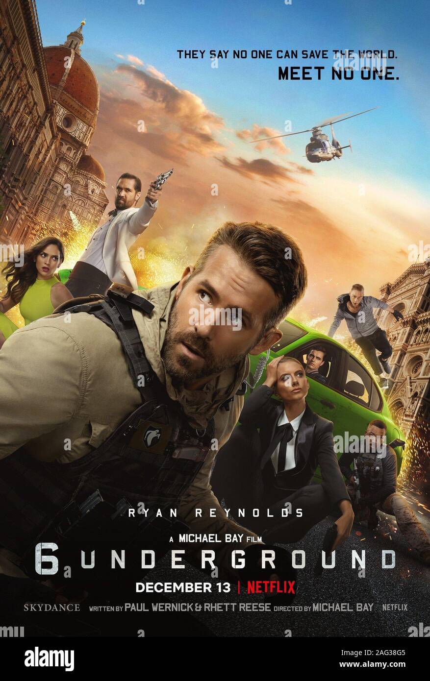 6 UNDERGROUND, (aka SIX UNDERGROUND), US poster, left from top: Manuel ...