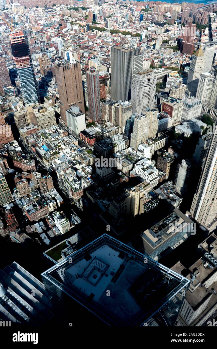 High angle scene of a big city with some high buildings Stock Photo - Alamy