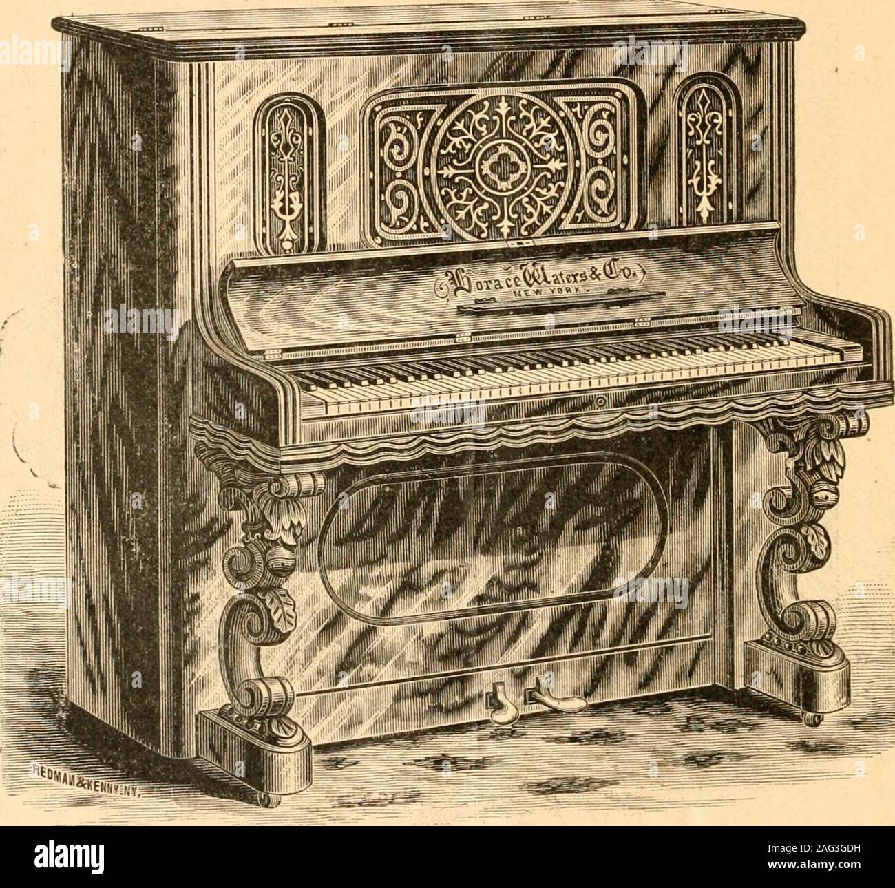 . Square and upright pianos.. y keys. Three strings to a note in treble ...