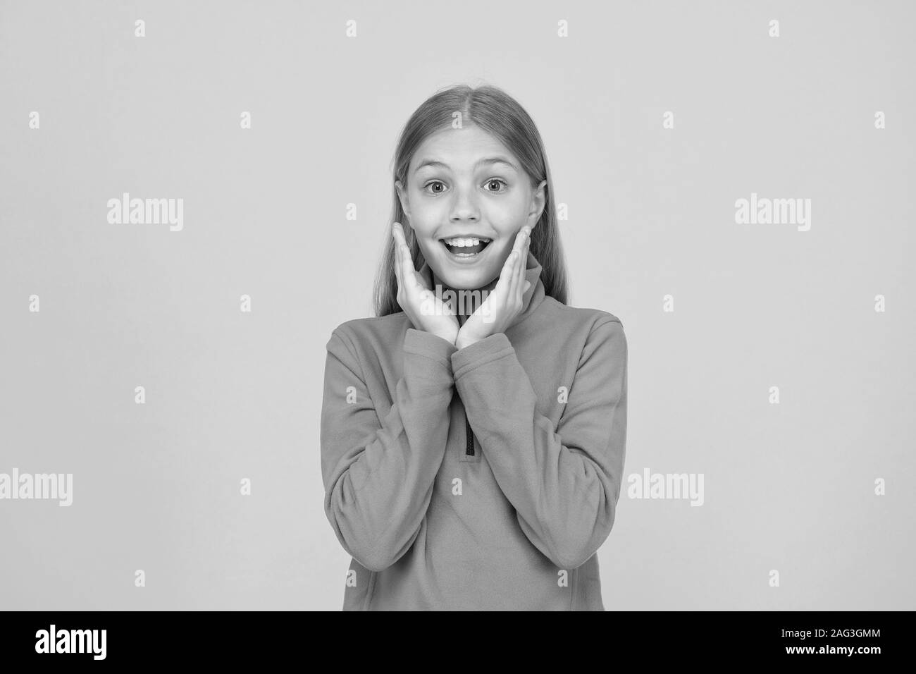 Beauty face. Happy girl with cute face look. Small child with cute ...