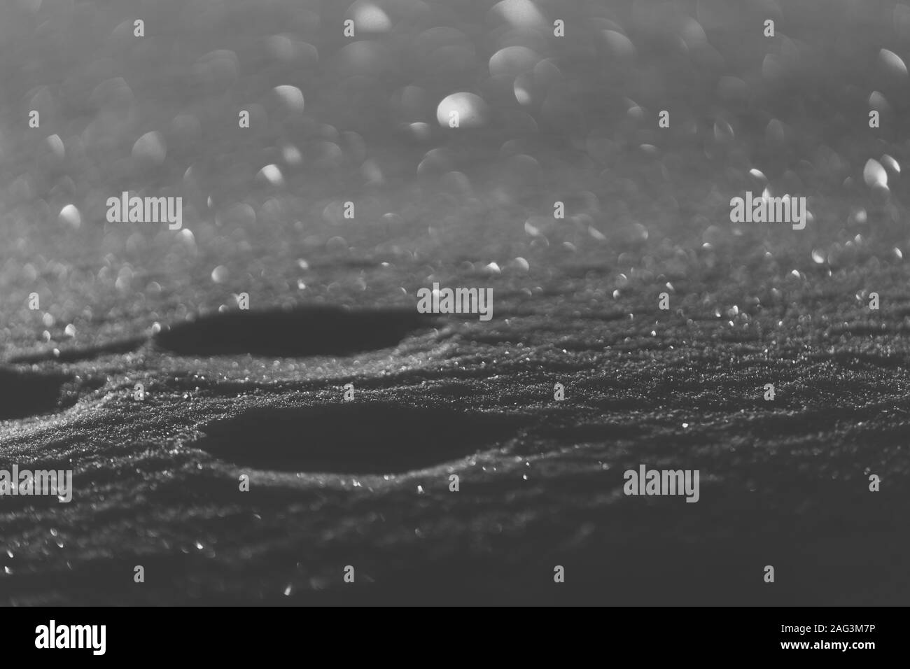 Reflective black desert, starry desert, unknown footprints Stock Photo ...