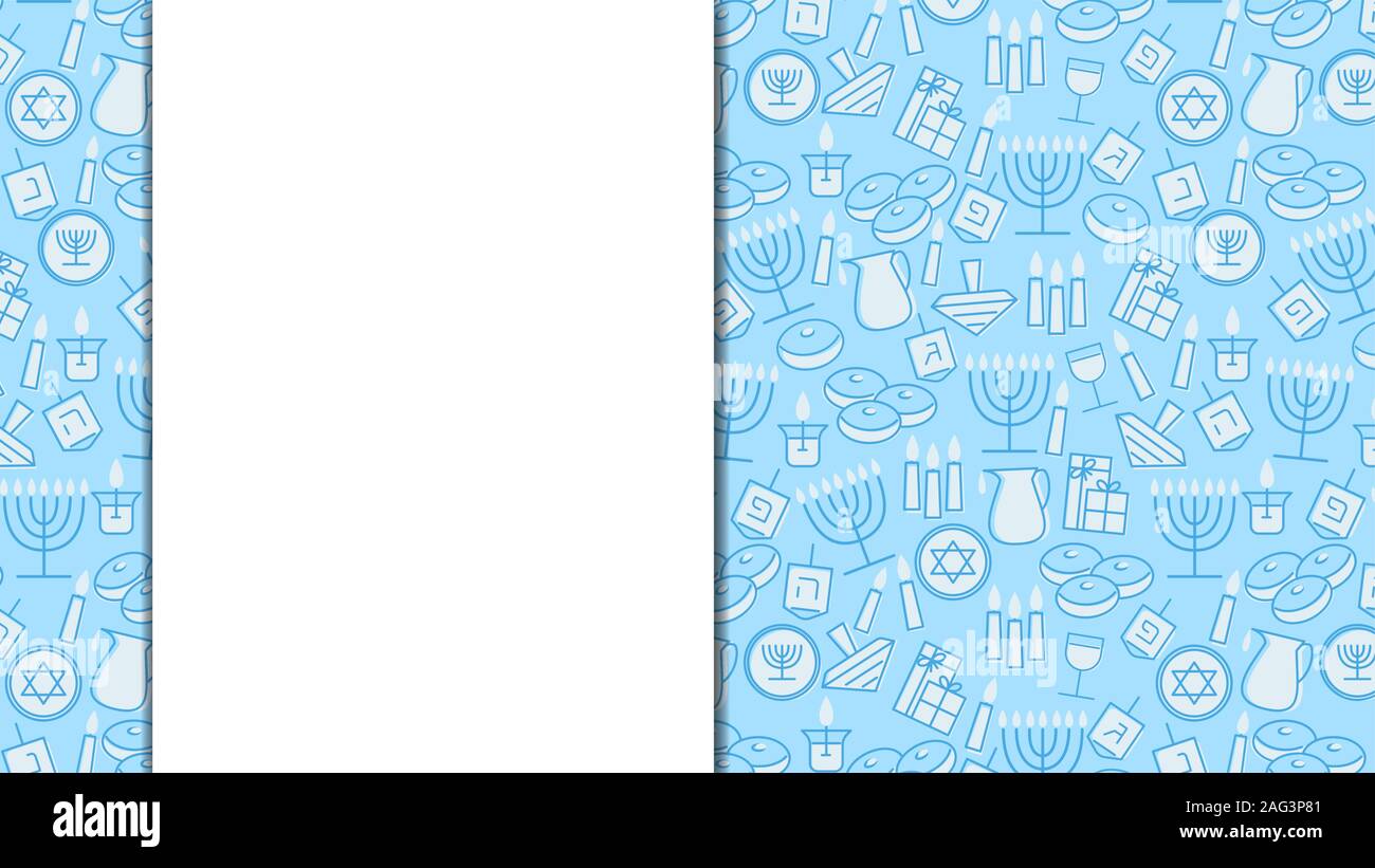 Hanukkah blue background with copy space. Jewish Festival of light ...