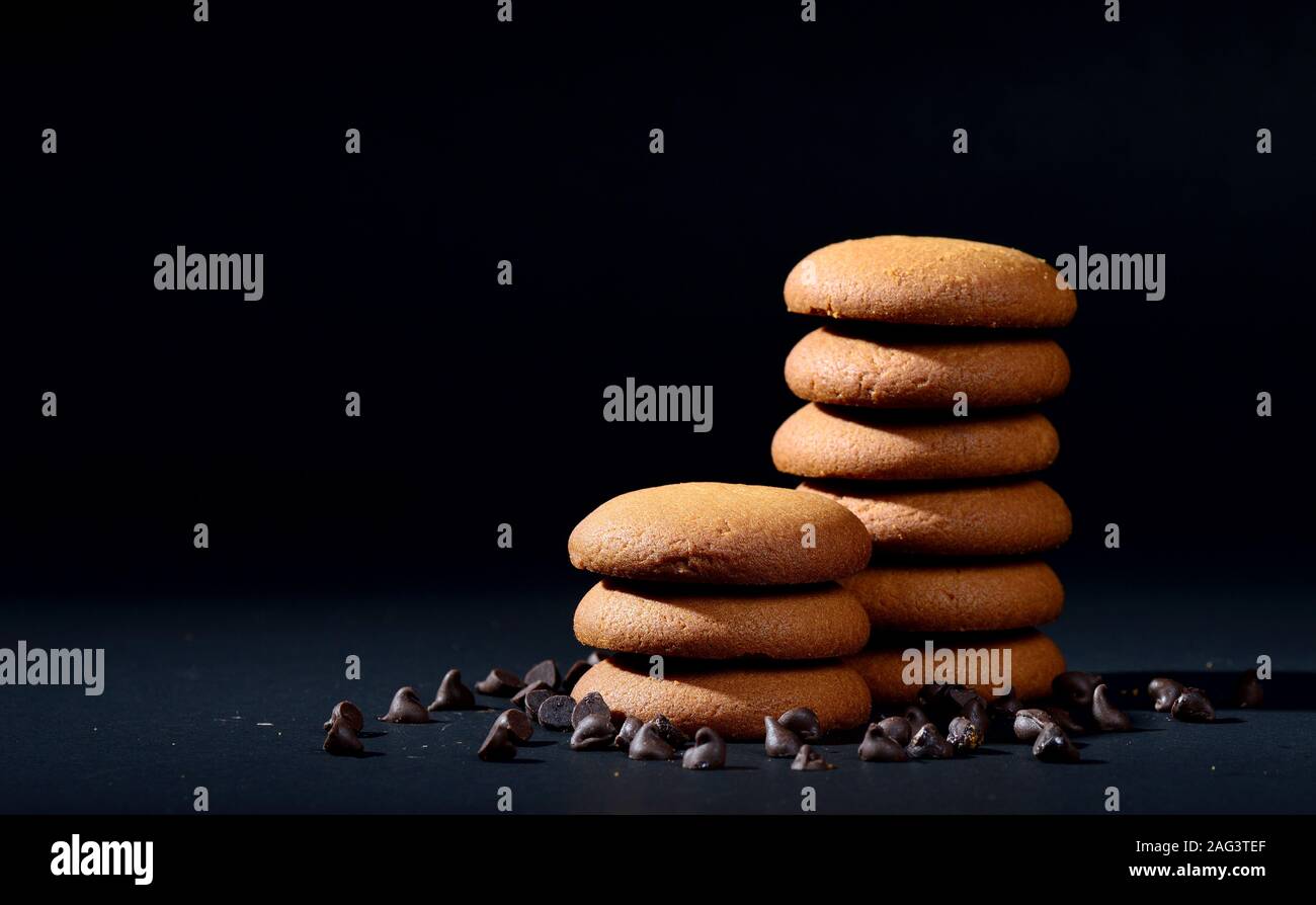 BISCUITS - Stack of delicious cream biscuits filled with chocolate ...